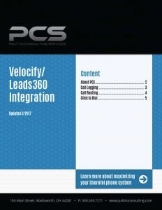 Velocify / Leads 360 Integration - Palitto Consulting Services